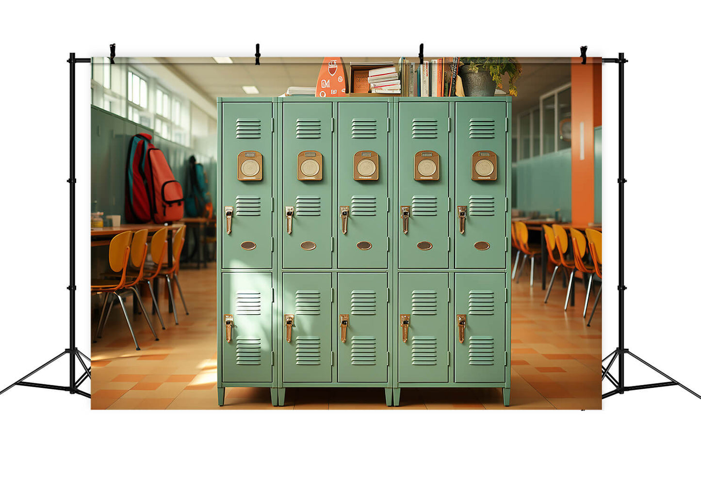 High School Lockers Hallway Photography Backdrop RR6-37 – Dbackdrop