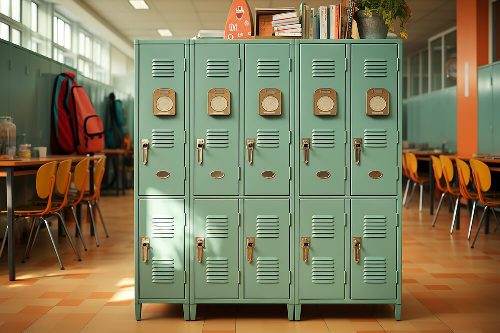 High School Lockers Hallway Photography Backdrop RR6-37 – Dbackdrop