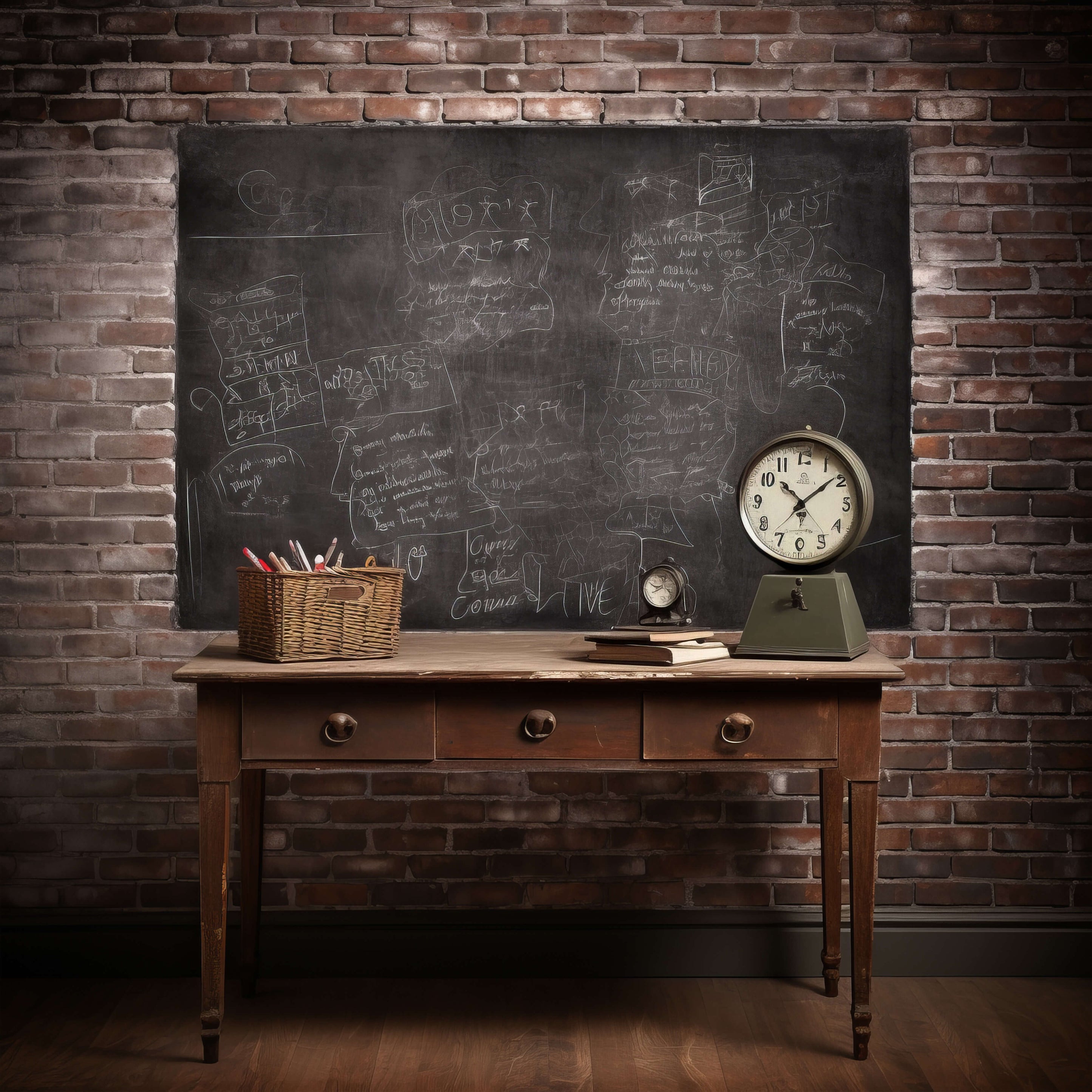 Retro Blackboard Desk Back to School Backdrop RR6-41 – Dbackdrop