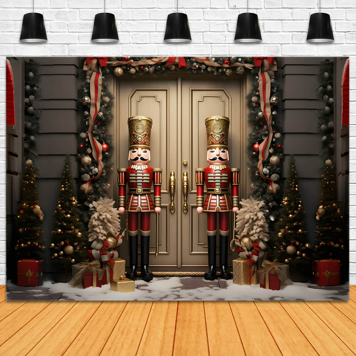 Nutcracker Christmas Night Door House Backdrop RR6-50 – Dbackdrop