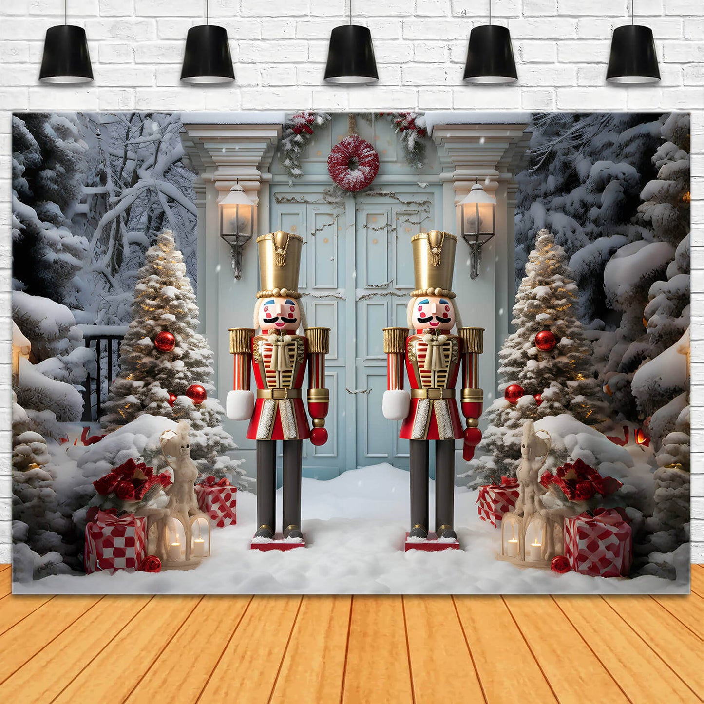 Nutcracker Winter Snow Christmas Trees Backdrop RR6-59 – Dbackdrop