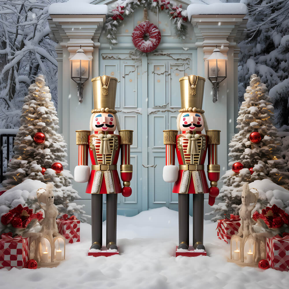 Nutcracker Winter Snow Christmas Trees Backdrop RR6-59 – Dbackdrop