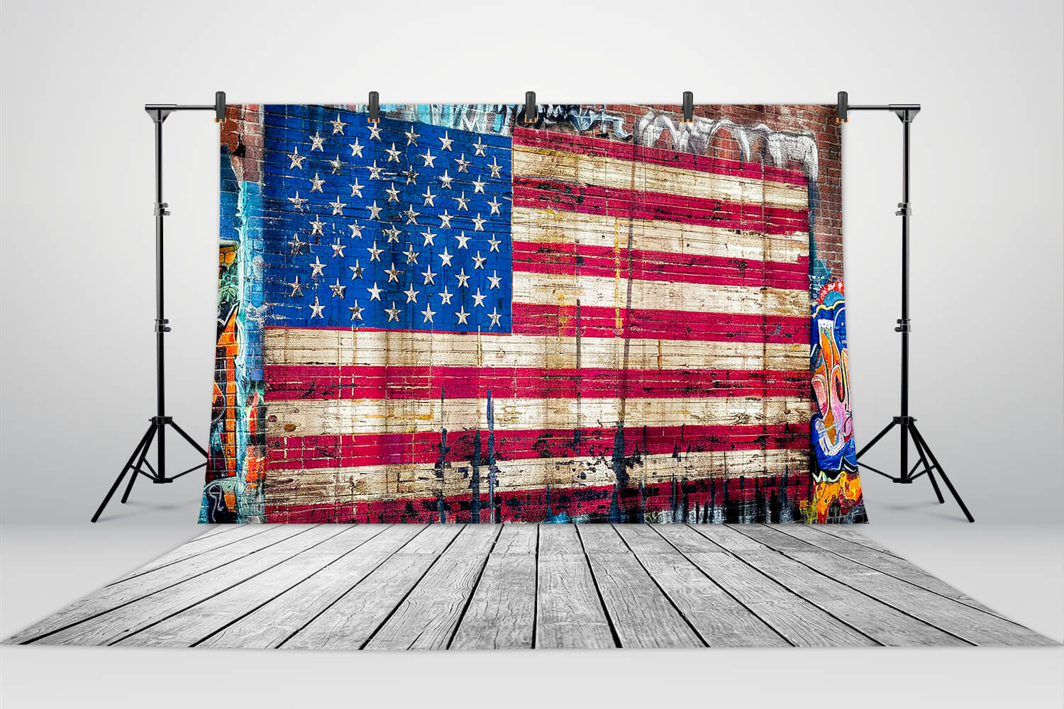 American Flag Vintage Wall 4th of July Backdrop RR6-6 – Dbackdrop