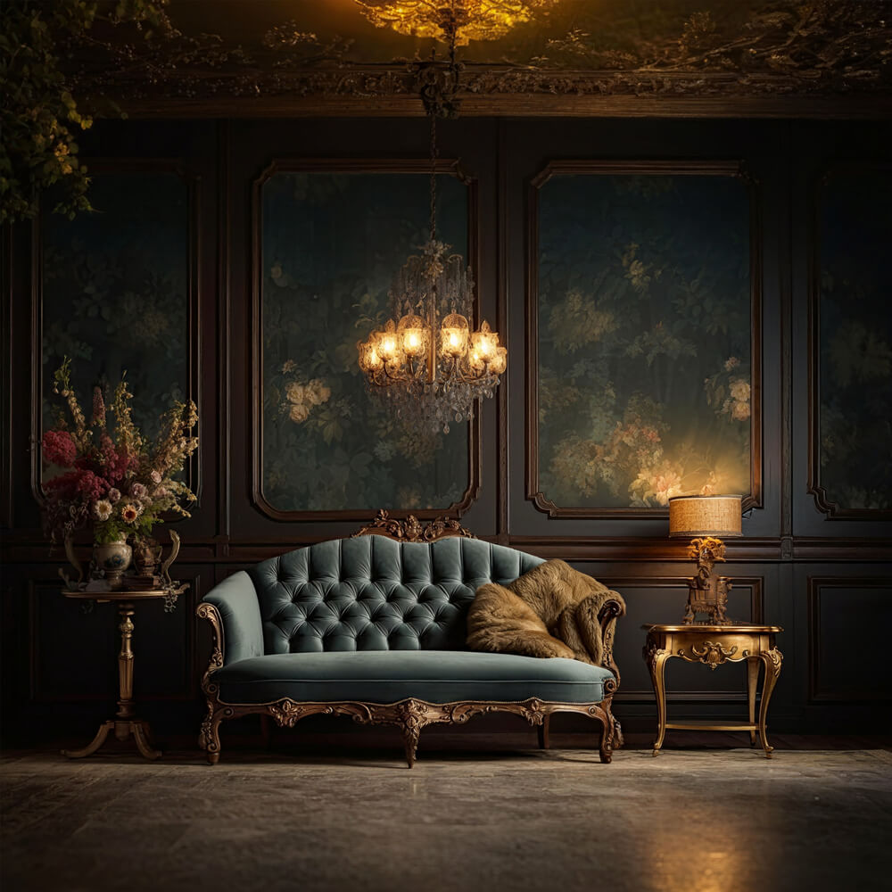Retro Wall Living Room Sofa Lamp Backdrop RR6-61 – Dbackdrop