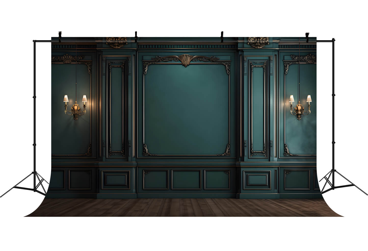 Vintage Room Interior Green Wall Backdrop RR6-76 – Dbackdrop