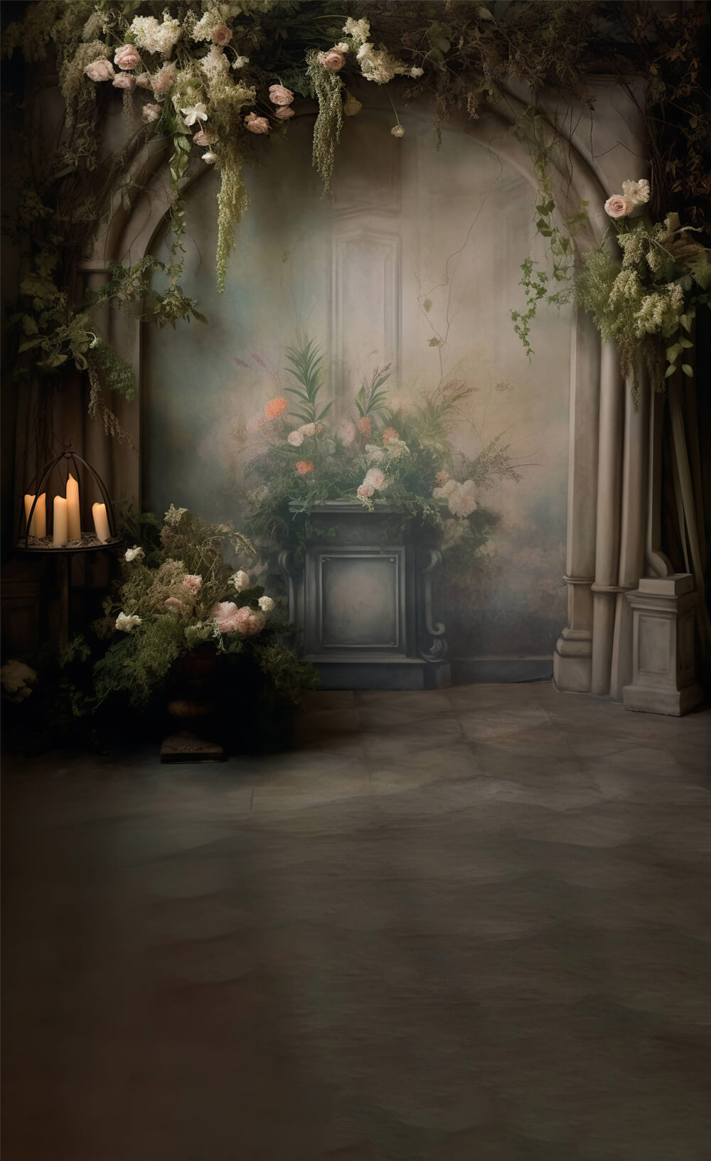 Abstract Floral Sweep Retro Fine Art Backdrop RR6-98 – Dbackdrop