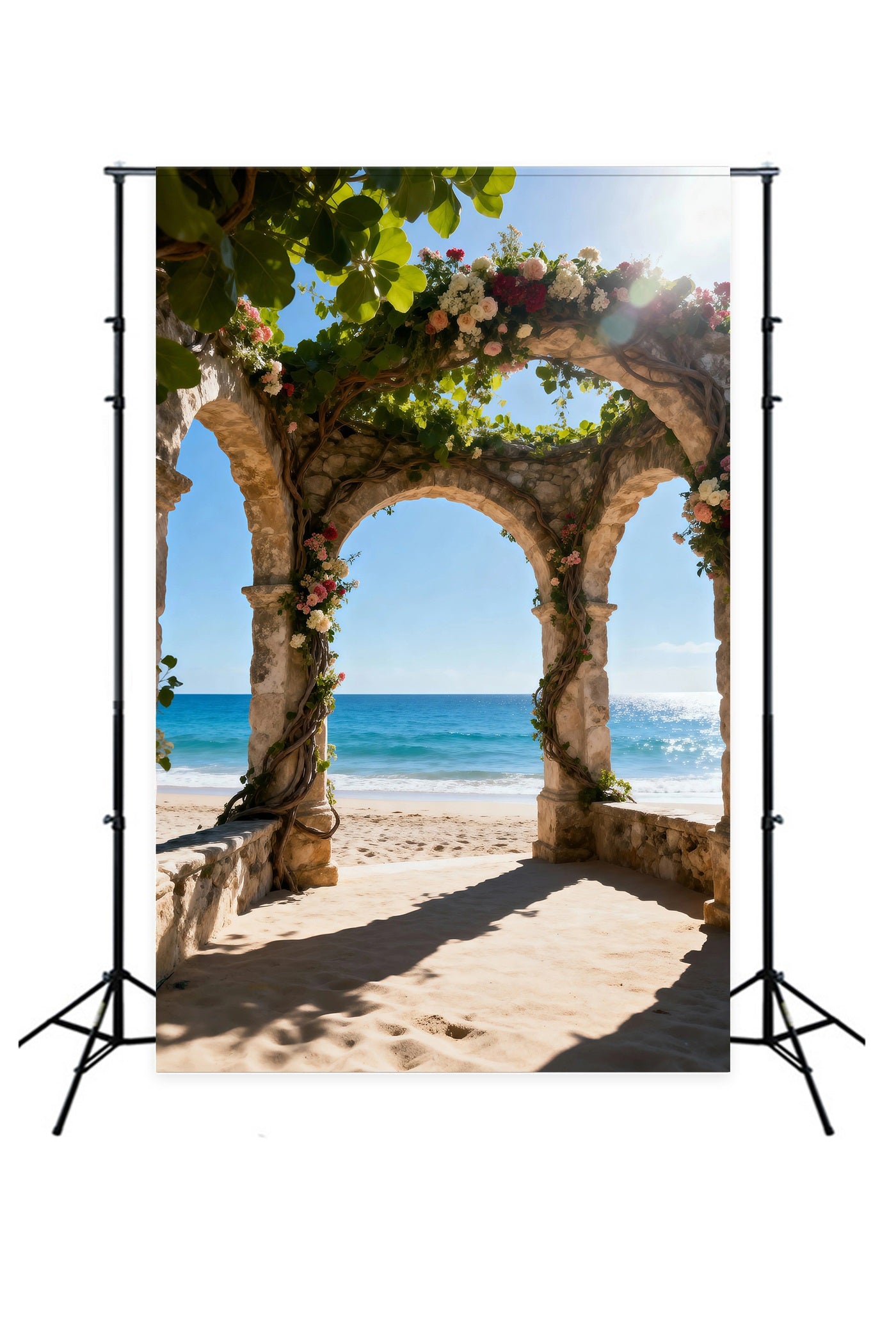 Beach Backdrop For Photos Flower Arch Ocean Escape Summer Backdrop Ide