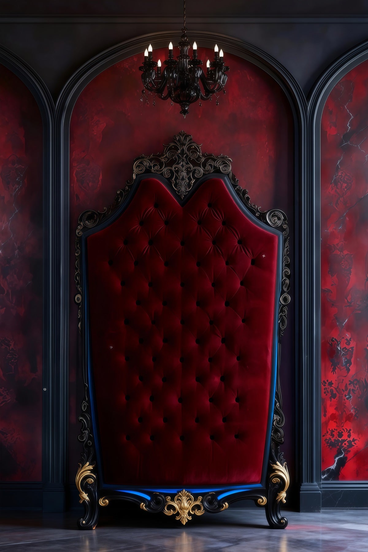 Boudoir Photography Backdrops Gothic Velvet Throne Arch Vintage Wall B
