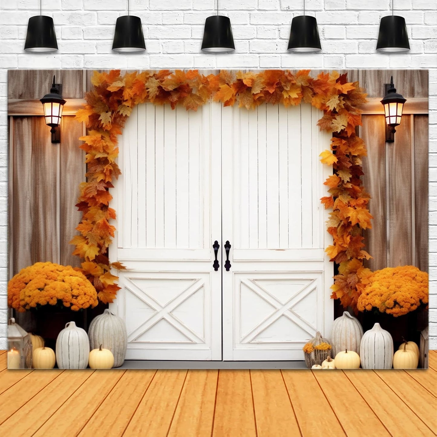 Autumn Maple Leaves Decorated Door Backdrop RR7-121 – Dbackdrop