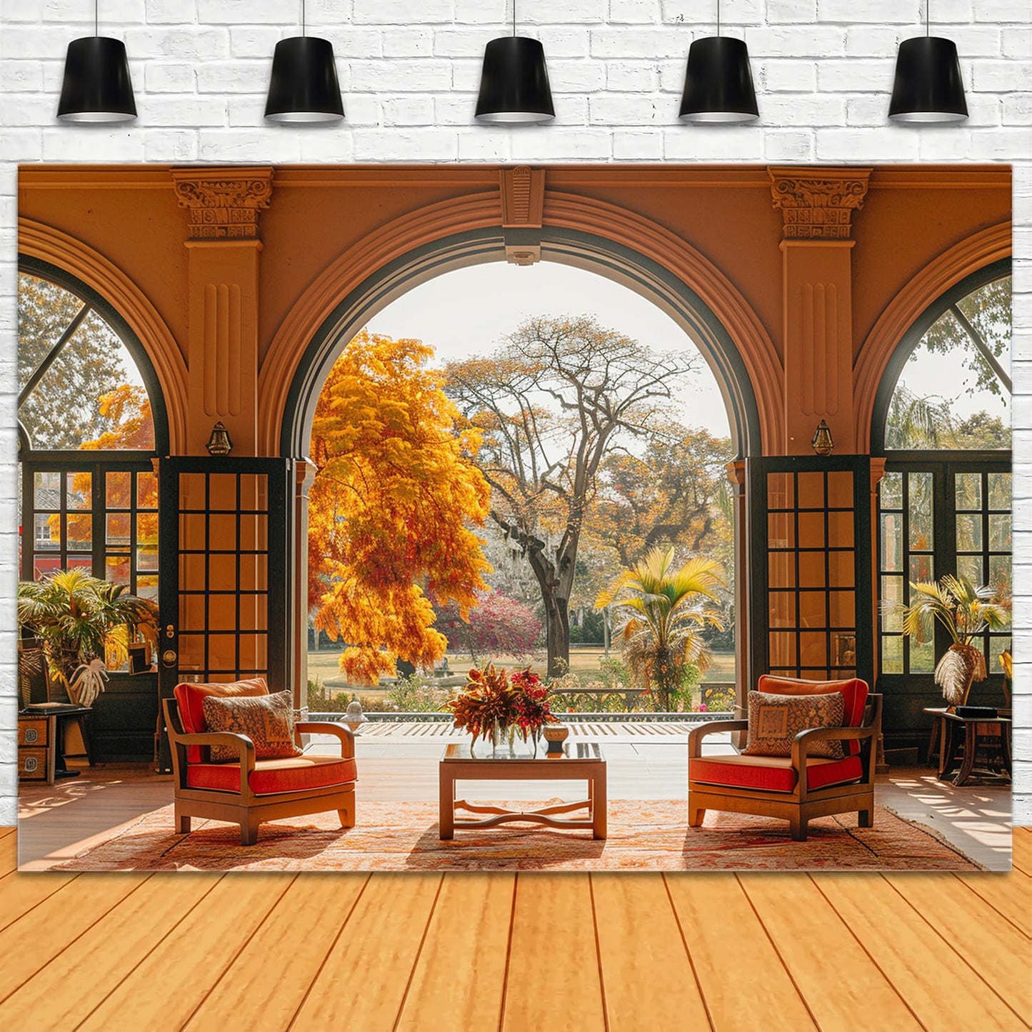 Fall Maple Trees Outside Scenery Backdrop RR7-140 – Dbackdrop