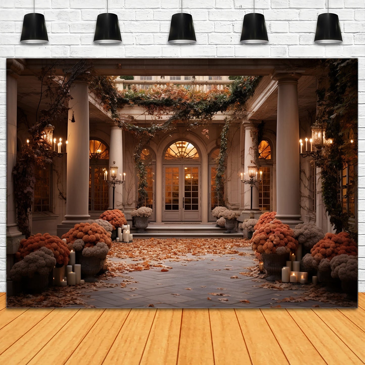 Autumn Flowers House Photography Backdrop RR7-167 – Dbackdrop
