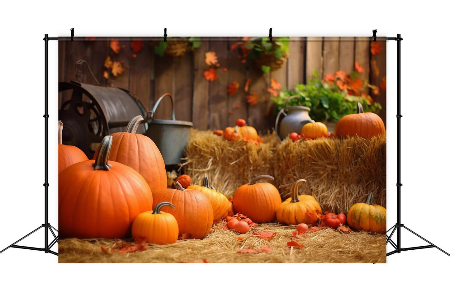 Harvest Fall Pumpkins Haystack Backdrop RR7-185 – Dbackdrop