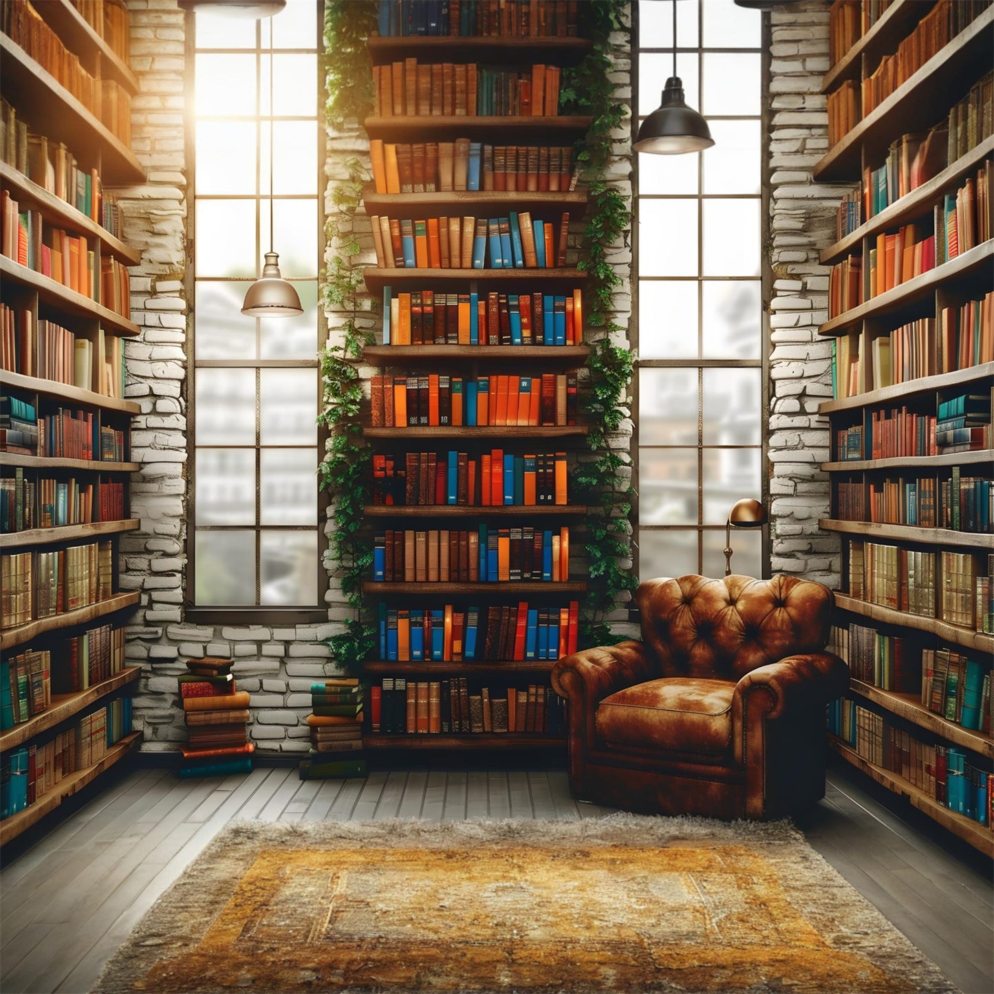 Back to School Library Books Sofa Backdrop RR7-192 – Dbackdrop