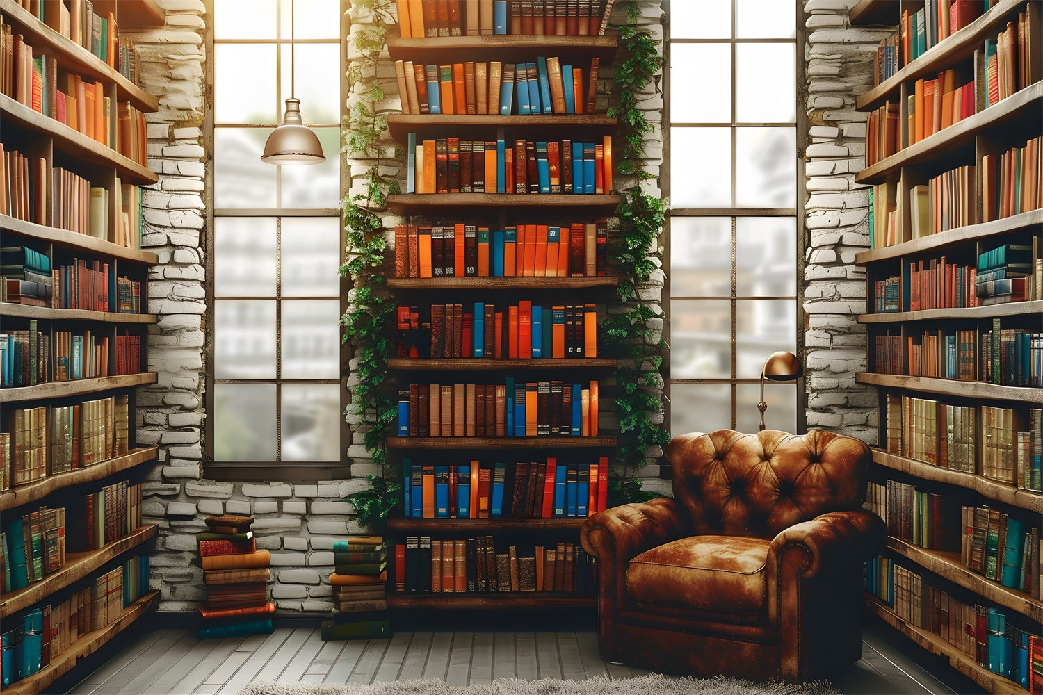 Back to School Library Books Sofa Backdrop RR7-192 – Dbackdrop