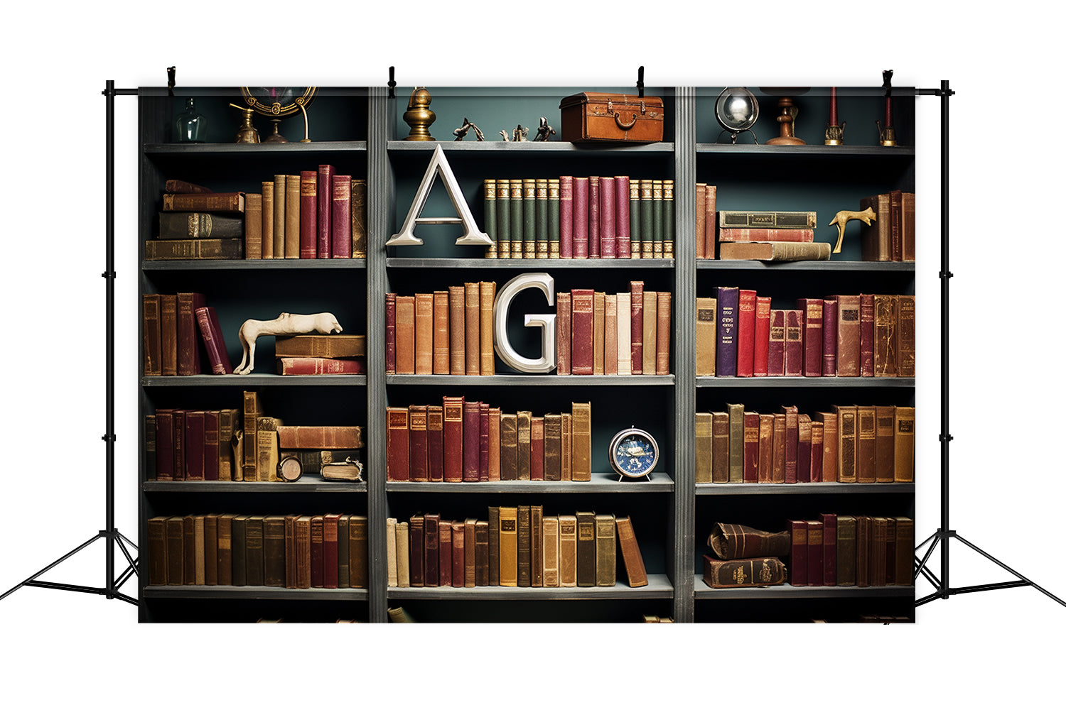 Back to School Classic Shelf Books Backdrop RR7-194 – Dbackdrop