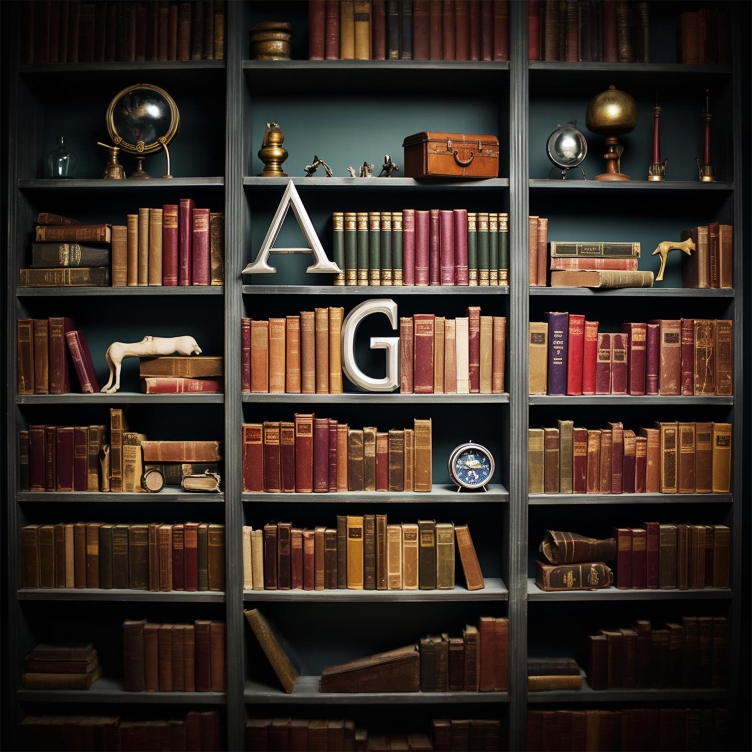 Back to School Classic Shelf Books Backdrop RR7-194 – Dbackdrop