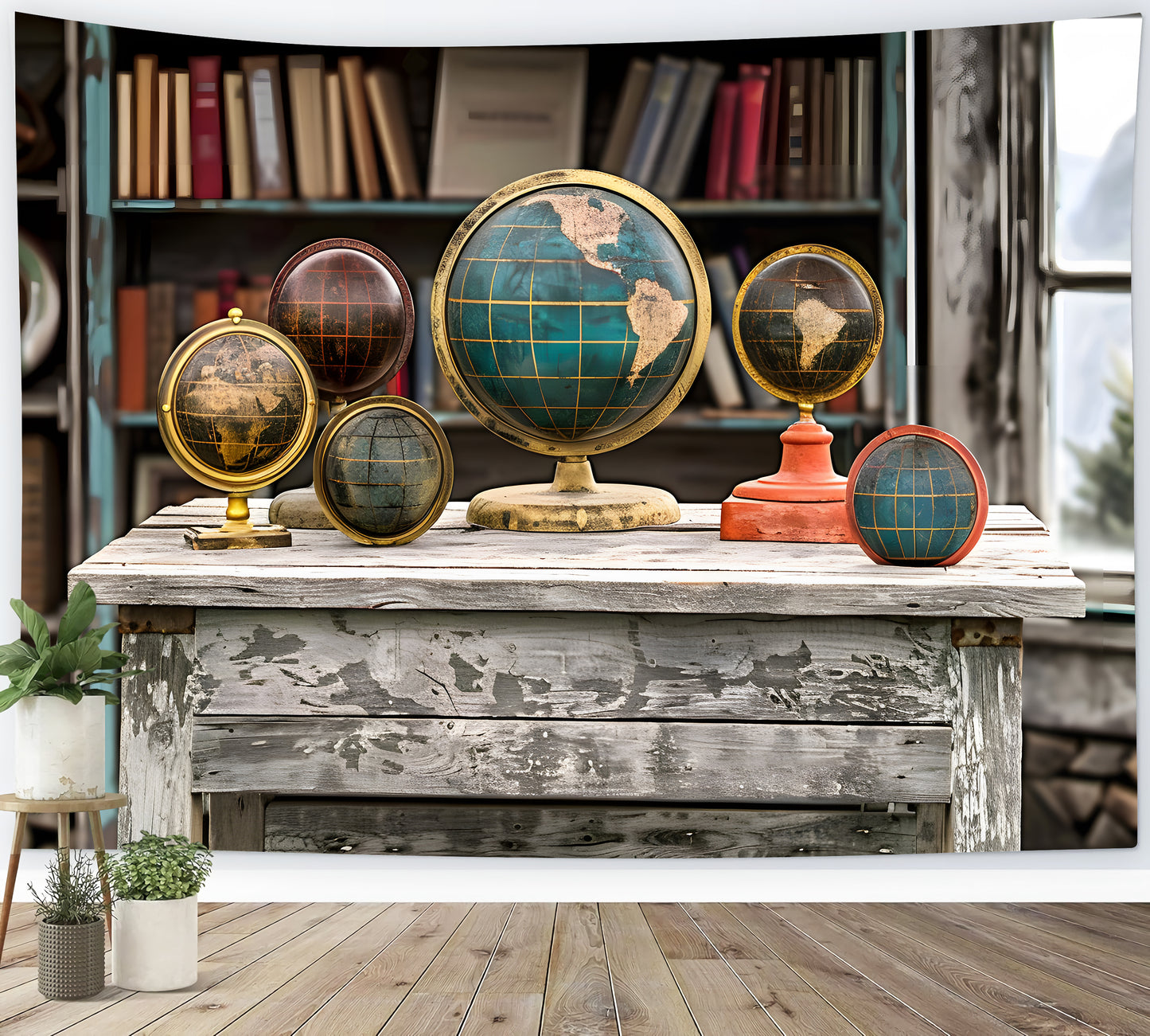 Globe Old Desk Back to School Backdrop RR7-195 – Dbackdrop