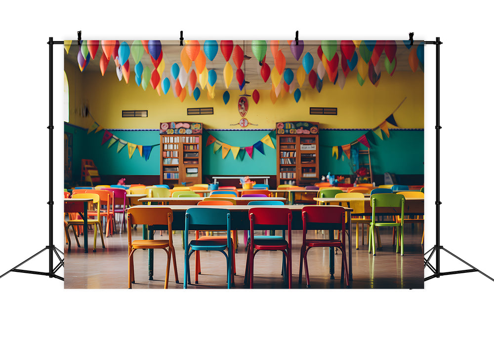 Back to School Colorful Classroom Backdrop RR7-197