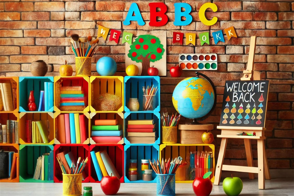 Welcome Back to School Play Room Backdrop RR7-199 – Dbackdrop