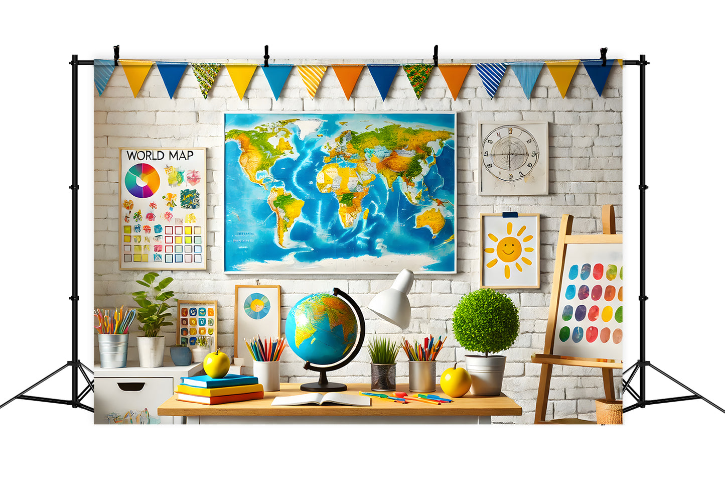 Geography Classroom Back to School Backdrop RR7-200 – Dbackdrop