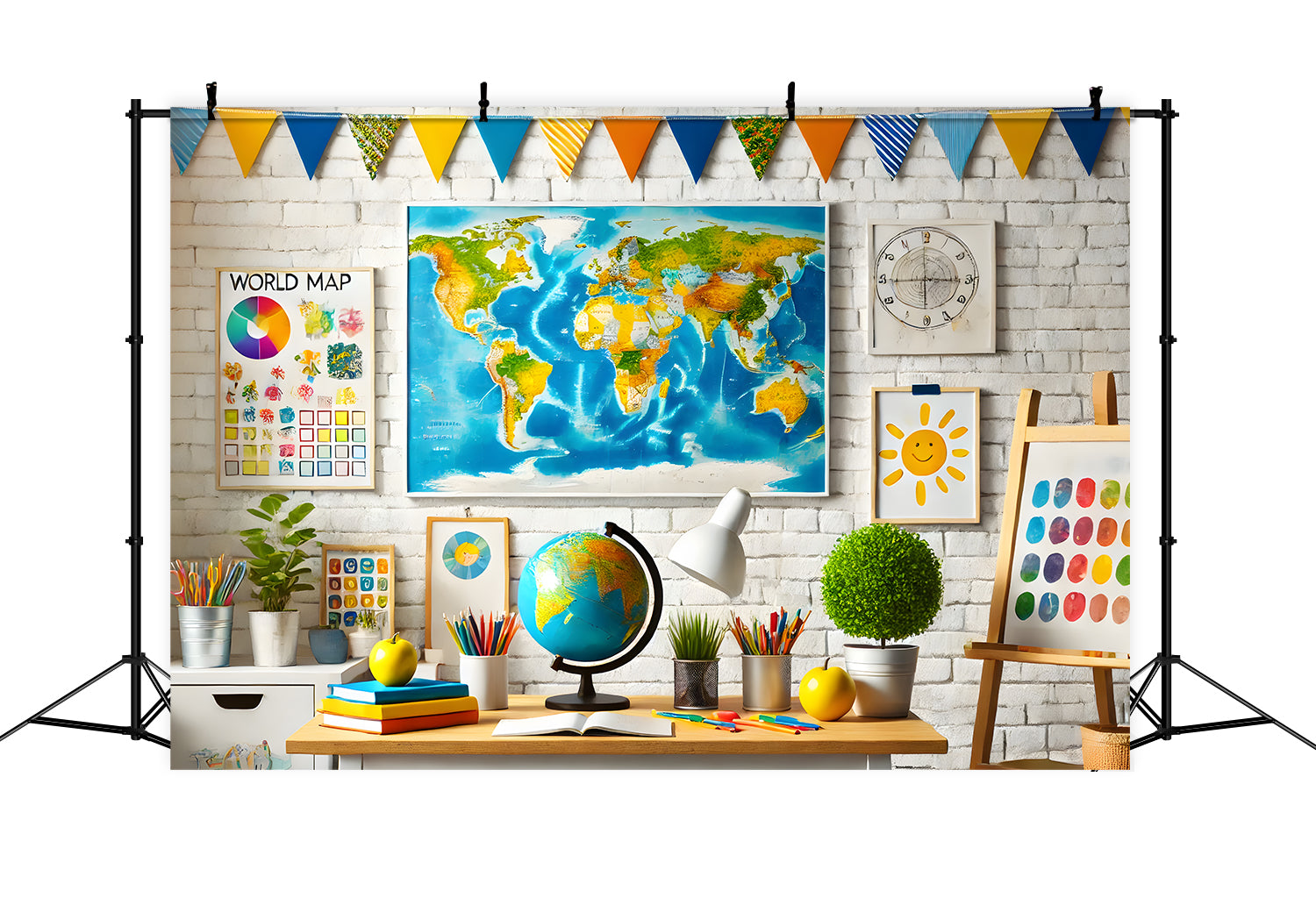 Geography Classroom Back to School Backdrop RR7-200 – Dbackdrop