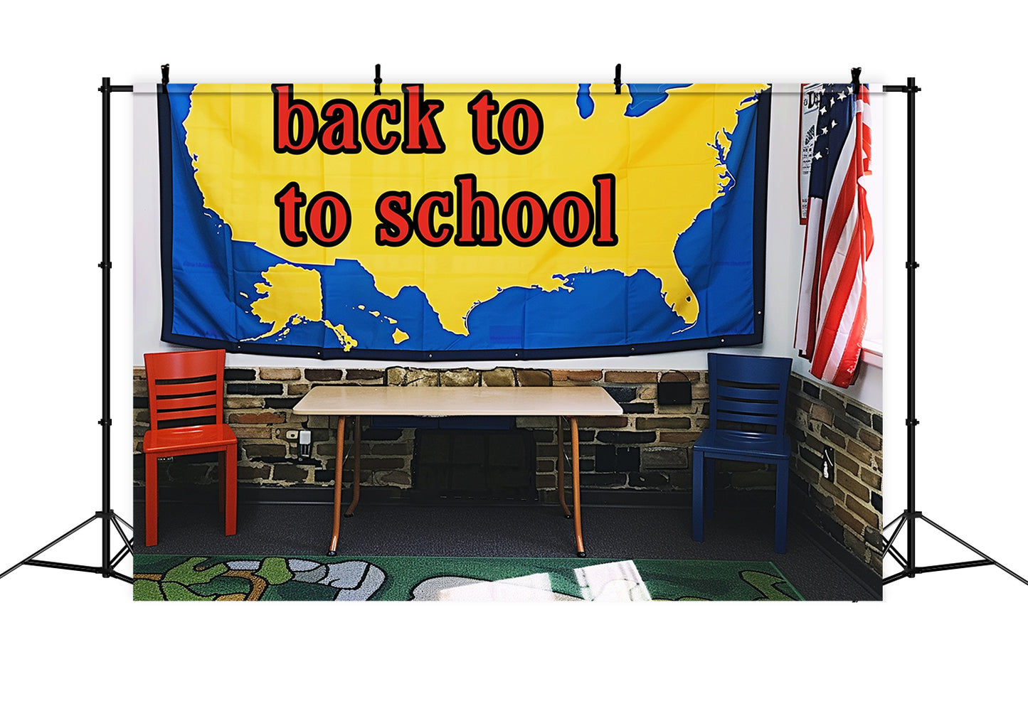 Back to School Map Photography Backdrop RR7-213 – Dbackdrop