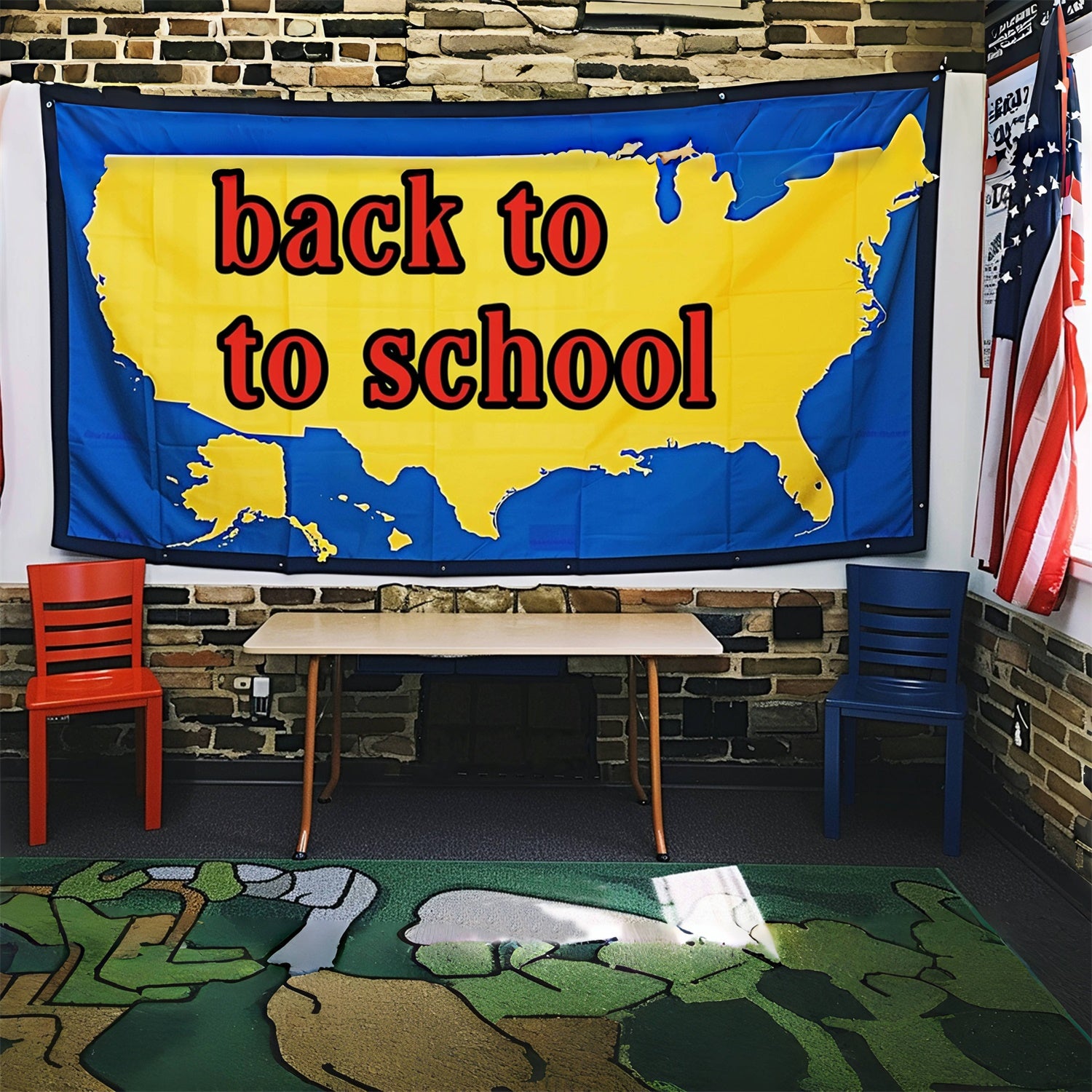 Back to School Map Photography Backdrop RR7-213 – Dbackdrop