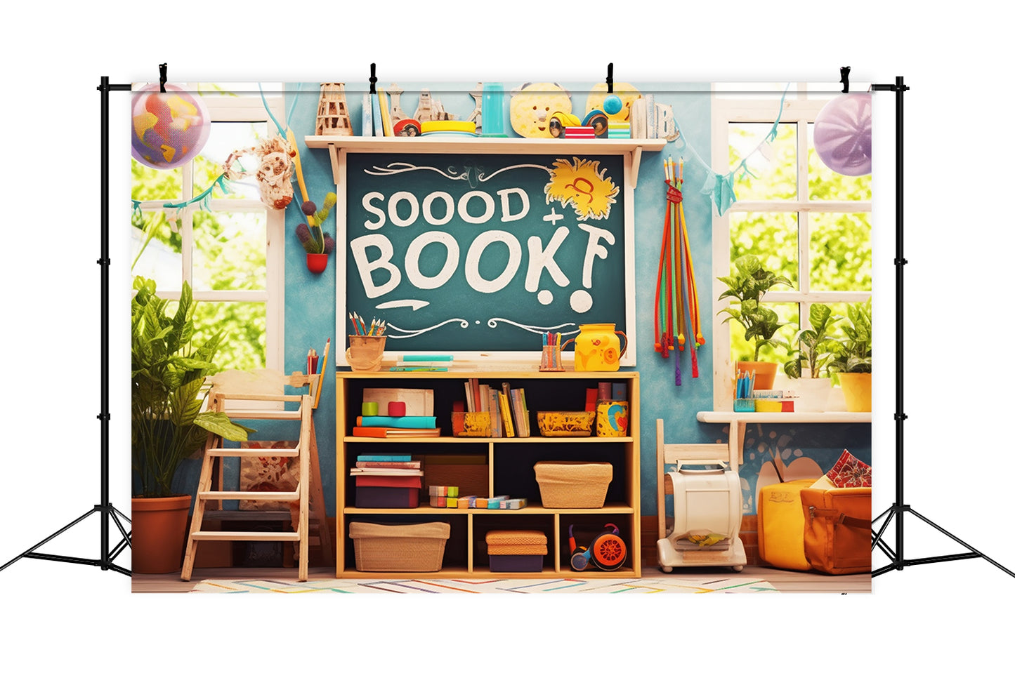 Back to School Play Room Books Backdrop RR7-220 – Dbackdrop
