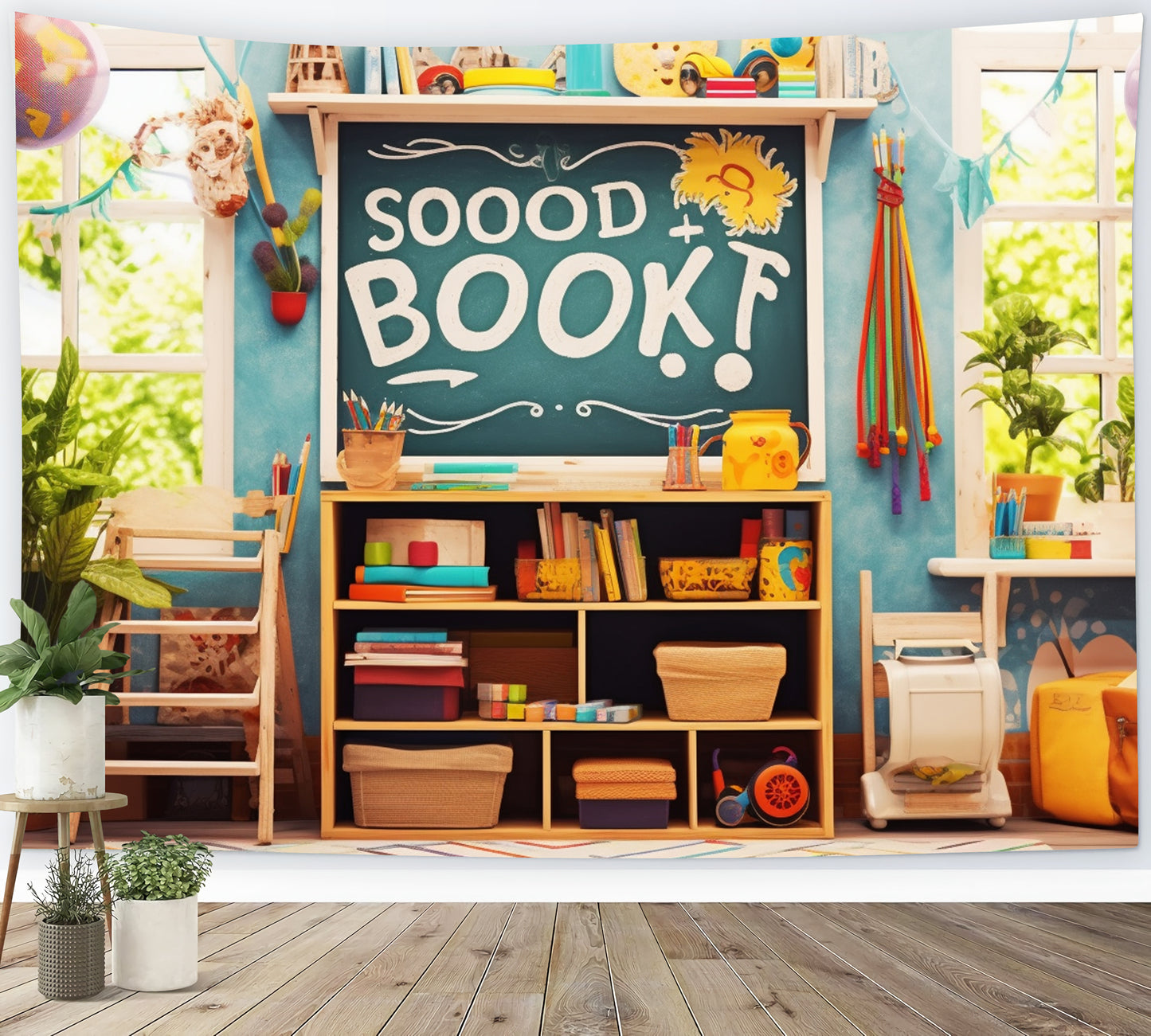 Back to School Play Room Books Backdrop RR7-220 – Dbackdrop