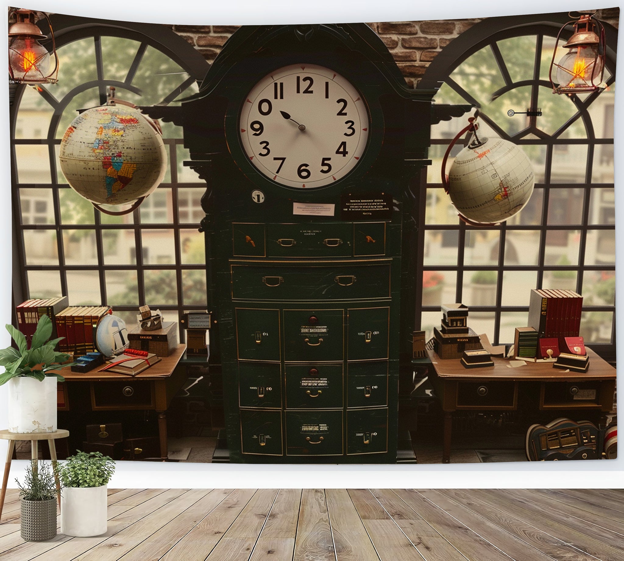 Classic Clock Window Back to School Backdrop RR7-223 – Dbackdrop