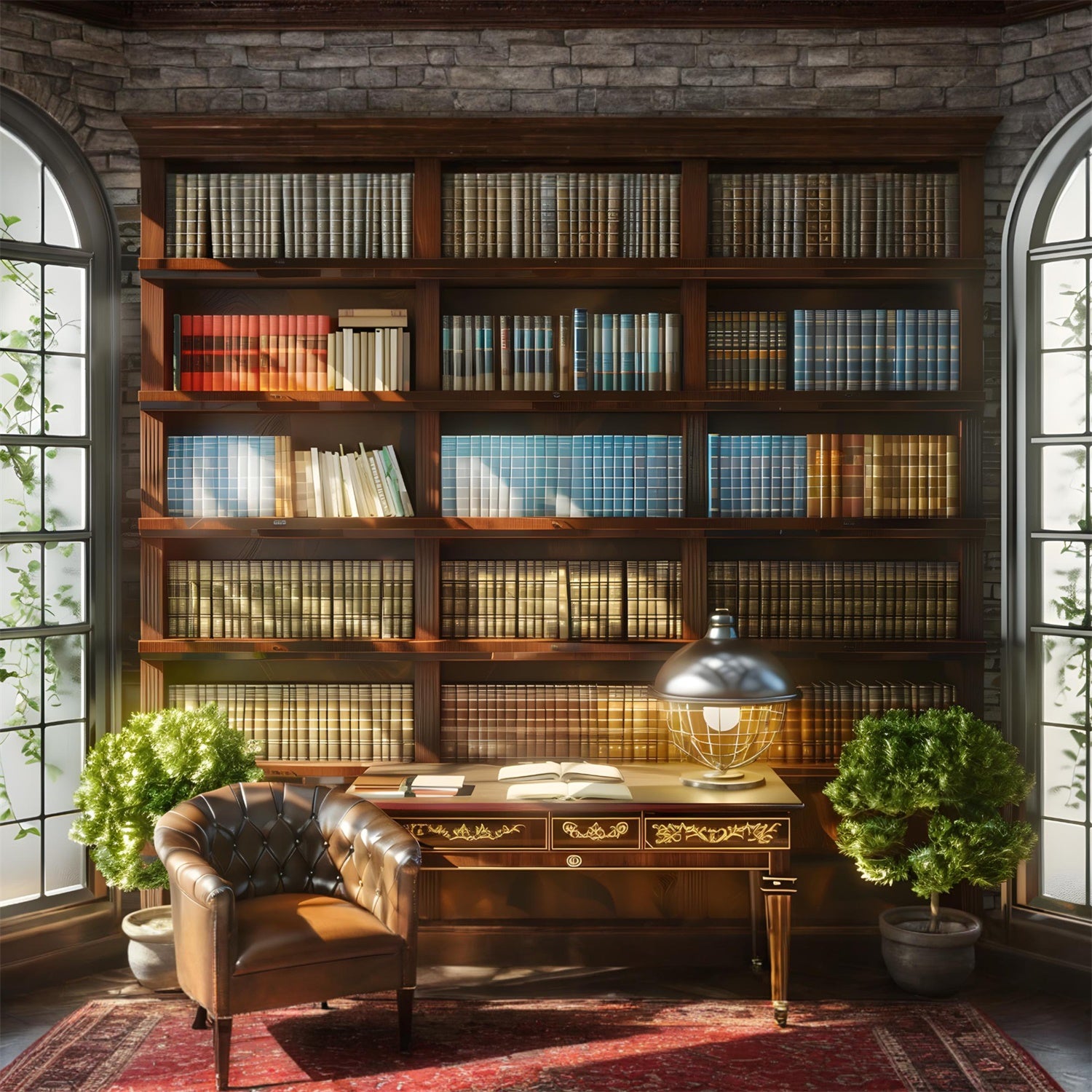 Study Room Bookshelf Back to School Backdrop RR7-228 – Dbackdrop