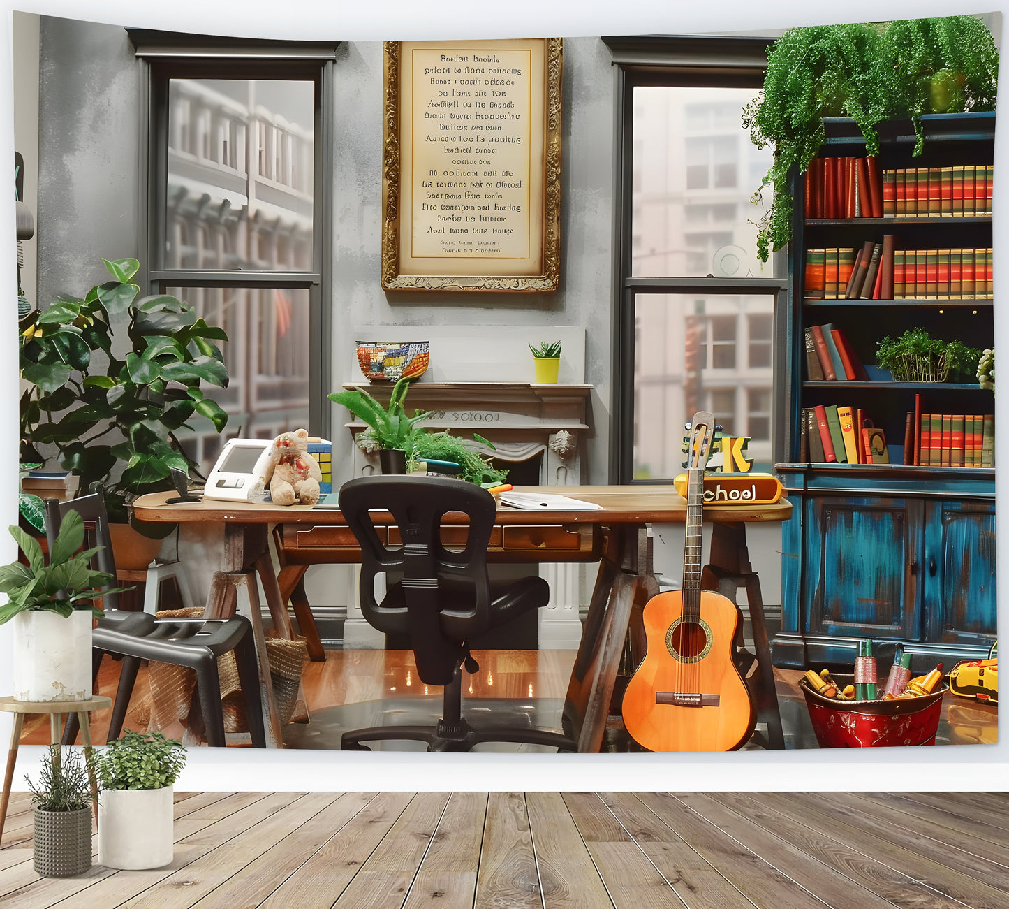 Study Desk Bookshelf Back to School Backdrop RR7-230 – Dbackdrop