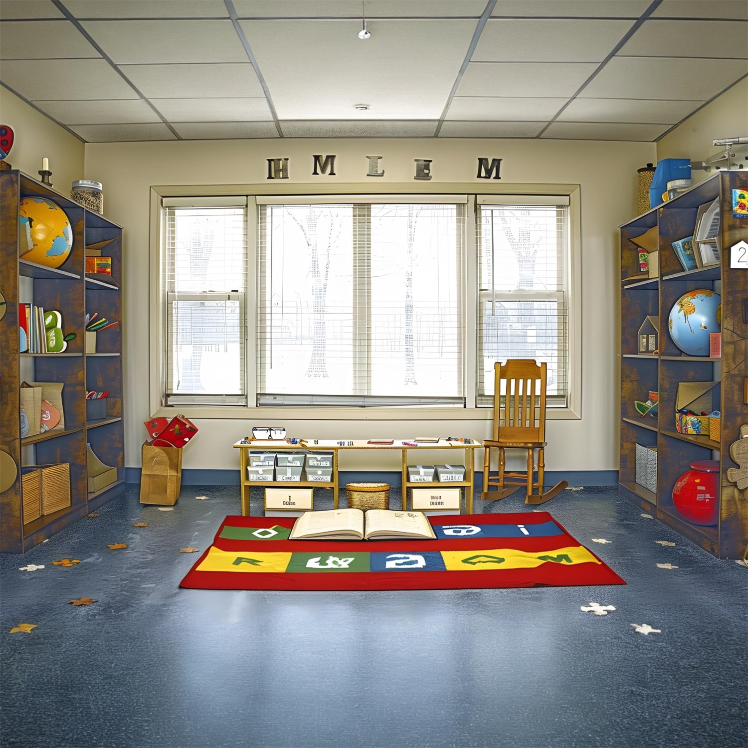 Back to School Study Room Photography Backdrop RR7-231 – Dbackdrop