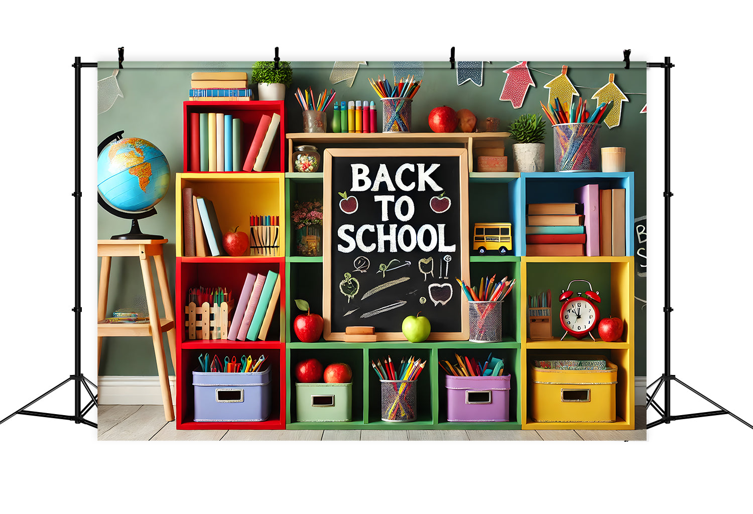 Back to School Storage Cabinet Backdrop RR7-232 – Dbackdrop