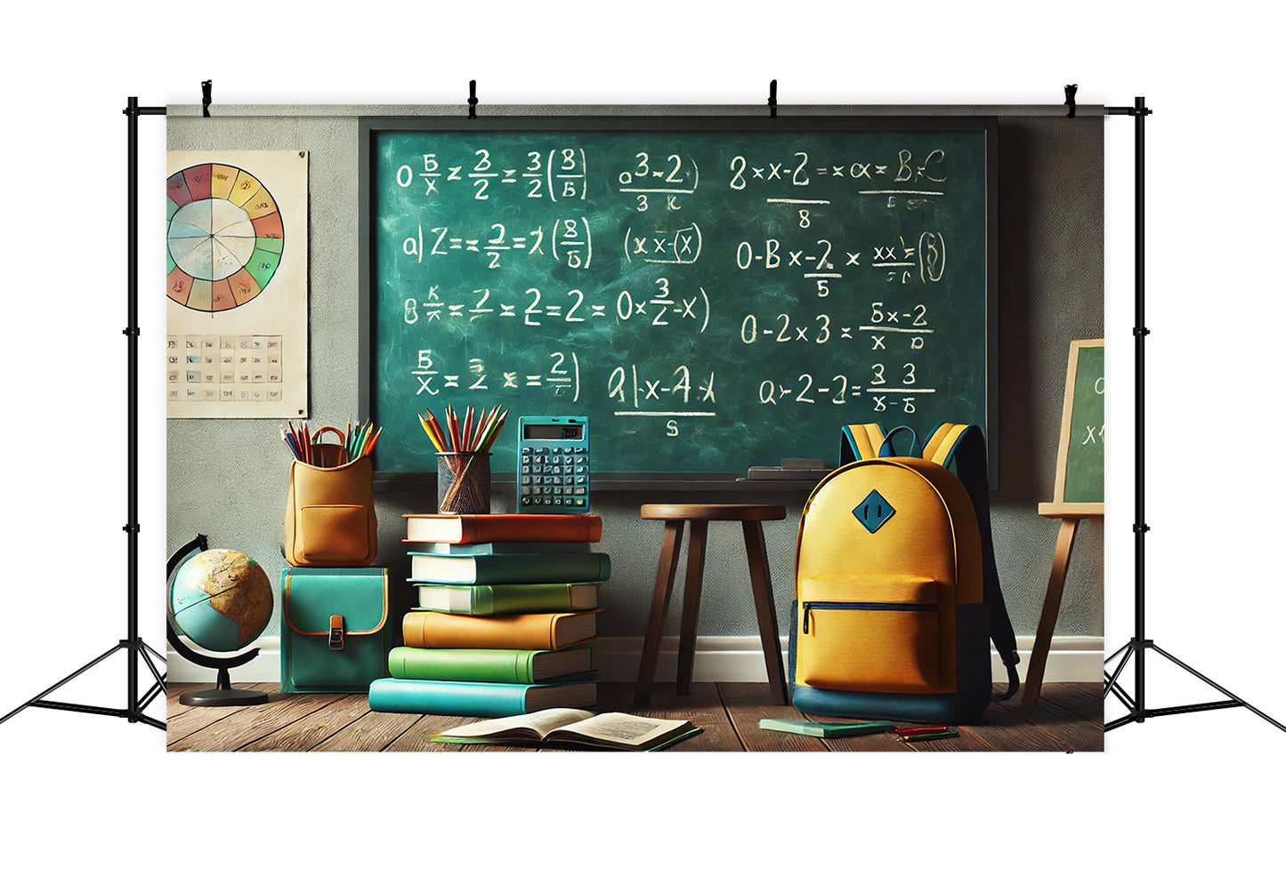 Back to School Equations Chalkboard Backdrop RR7-234 – Dbackdrop