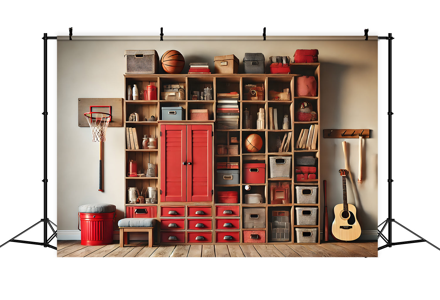 Sports Room Lockers Back to School Backdrop RR7-240 – Dbackdrop