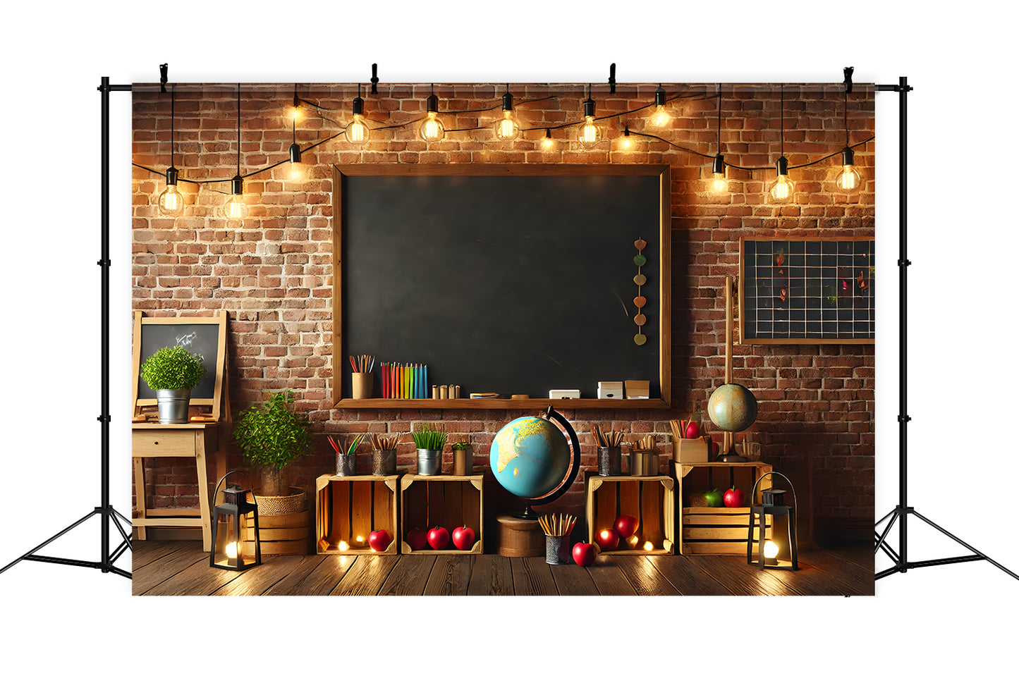 Brick Wall Blackboard Back to School Backdrop RR7-245 – Dbackdrop