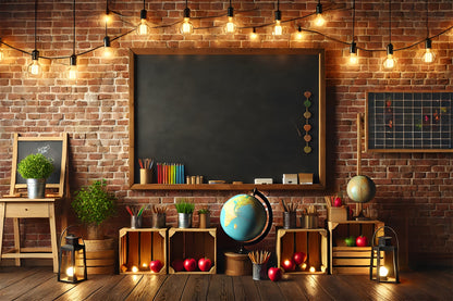 Brick Wall Blackboard Back to School Backdrop RR7-245 – Dbackdrop