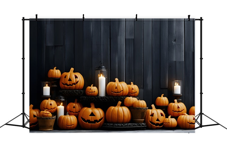 Halloween Pumpkin Lanterns Wooden Wall Backdrop RR7-260 – Dbackdrop