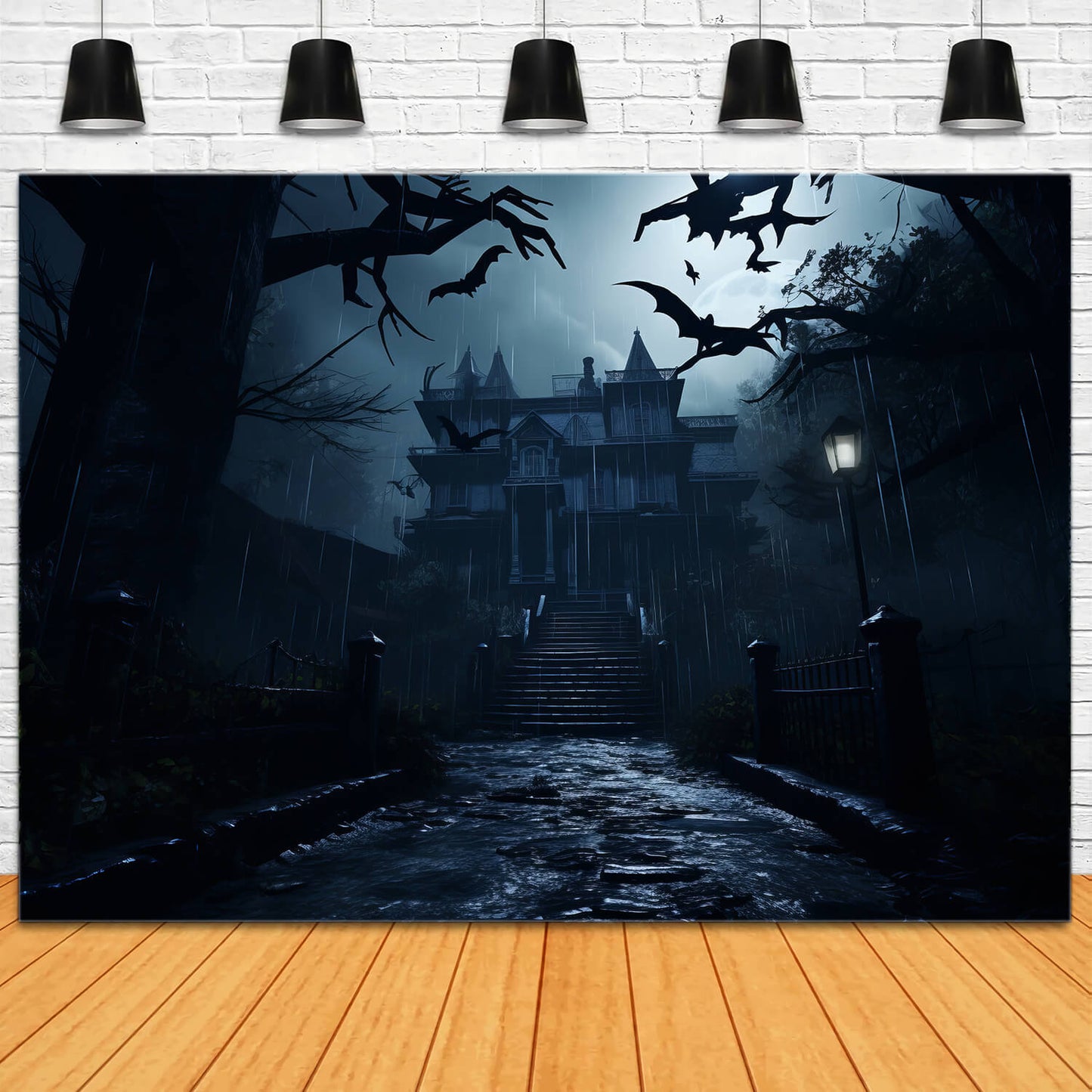Halloween Night Ghost House Photography Backdrop RR7-27 – Dbackdrop