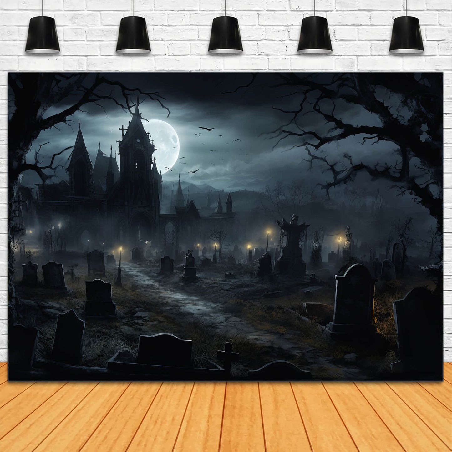 Scary Haunted Castle Halloween Photography Backdrop RR7-29 – Dbackdrop
