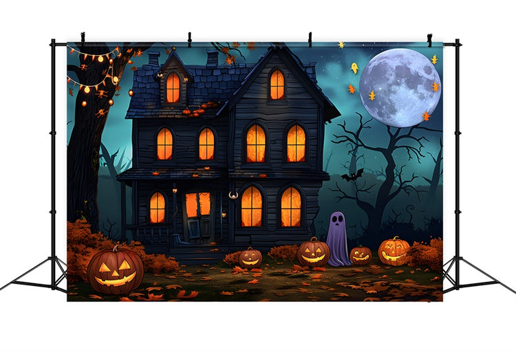 Halloween Haunted House Lanterns Ghost Backdrop RR7-350 – Dbackdrop