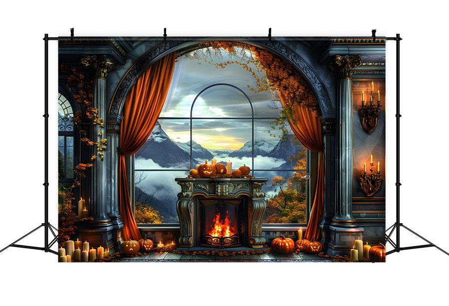 Autumn Jack-o'-Lanterns Mountain View Backdrop RR7-355 – Dbackdrop