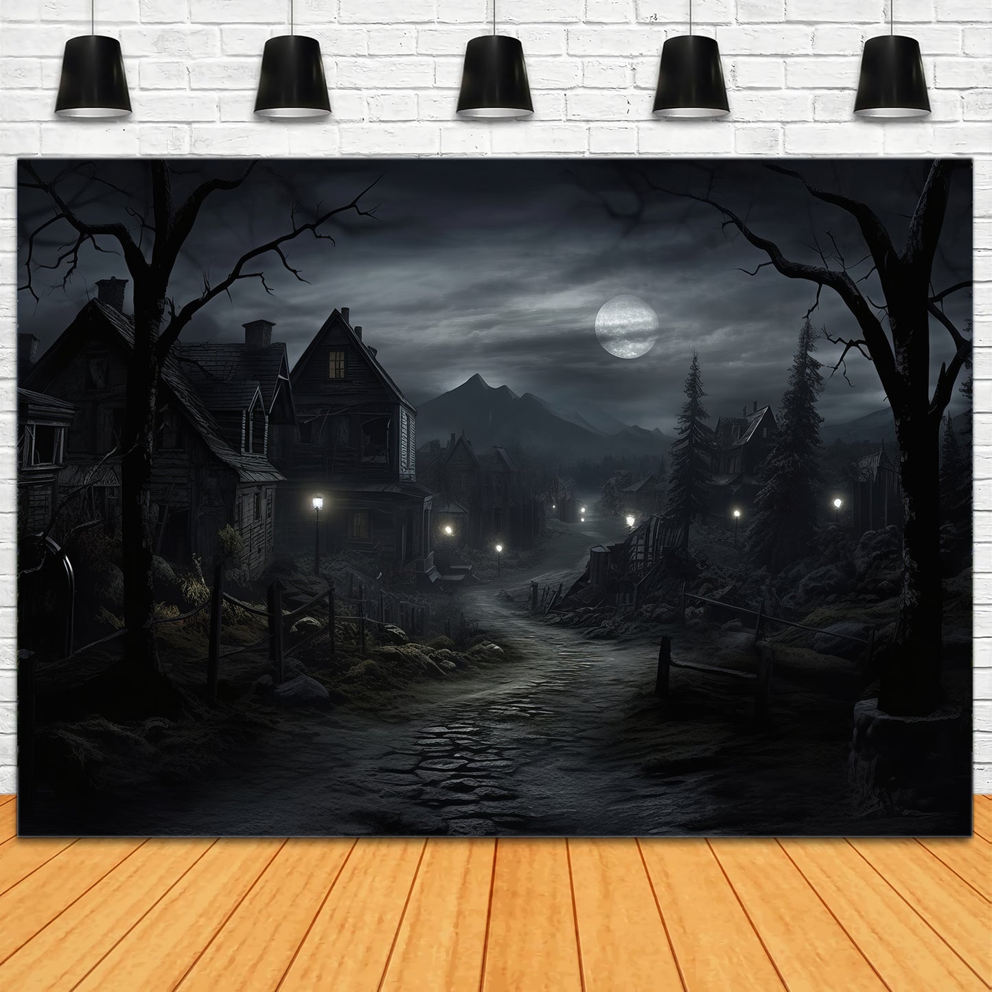 Halloween Haunted Houses Photography Backdrop RR7-38 – Dbackdrop