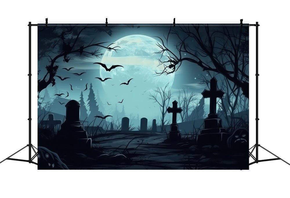 Halloween Spooky Graveyard Photography Backdrop RR7-399 – Dbackdrop