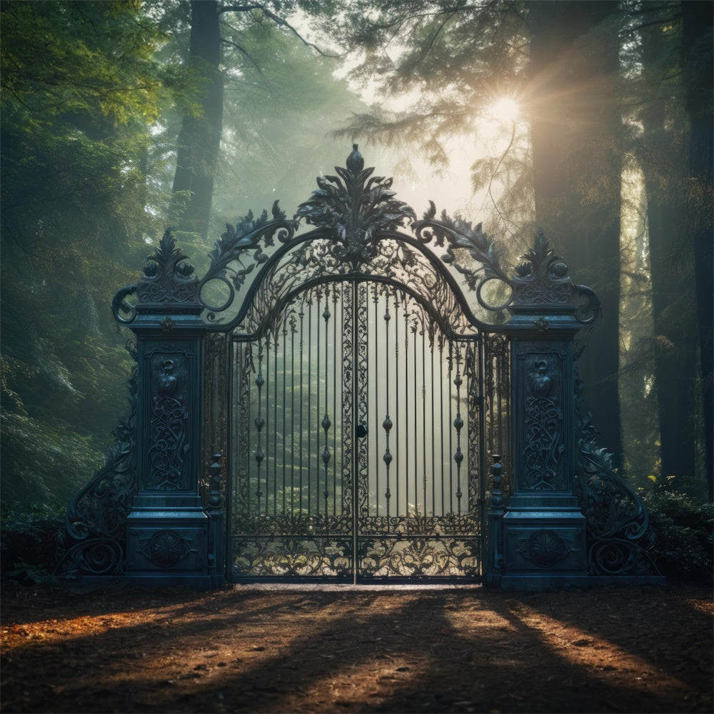 Halloween Forest Mansion Gate Photography Backdrop RR7-401 – Dbackdrop