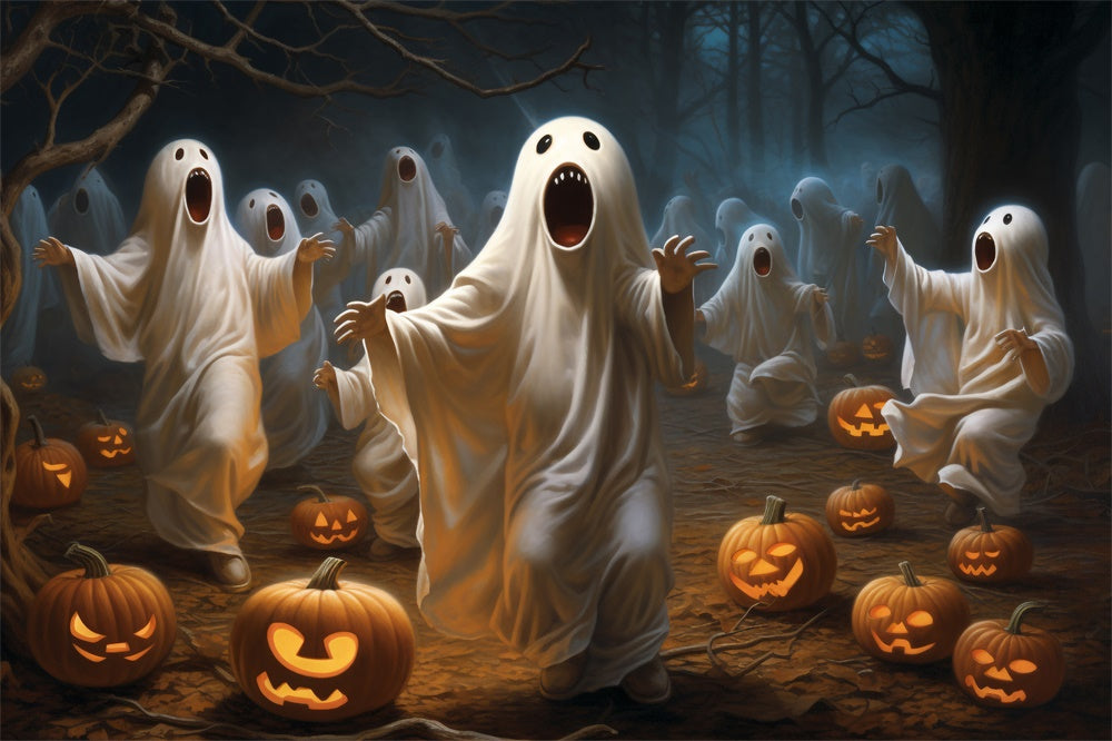 Halloween Spooky Night Graveyard Ghost Backdrop RR7-412 – Dbackdrop