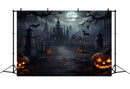 Halloween Moon Night Spooky Castle Backdrop RR7-417 – Dbackdrop