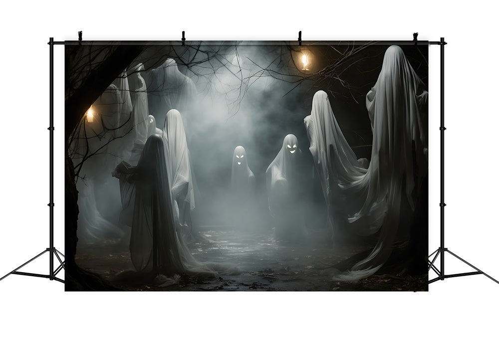 Halloween Foggy Night Scary Ghost Backdrop RR7-463 – Dbackdrop