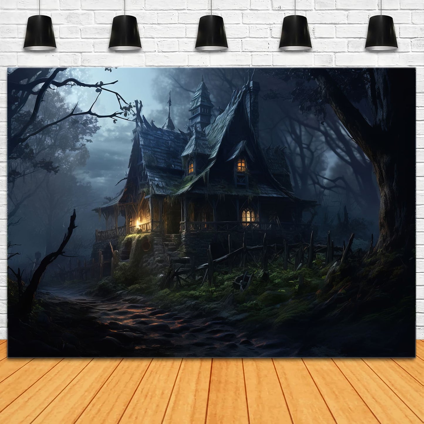 Halloween Horror Witch House Photography Backdrop RR7-50 – Dbackdrop